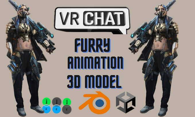 Custom 3d model vrchat avatar furry model vtuber model pvp system and ...