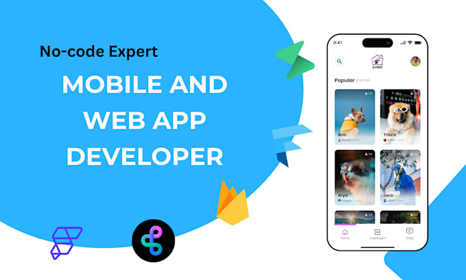 Build flutterflow app flutter app flutter flow bubble app mobile app ...