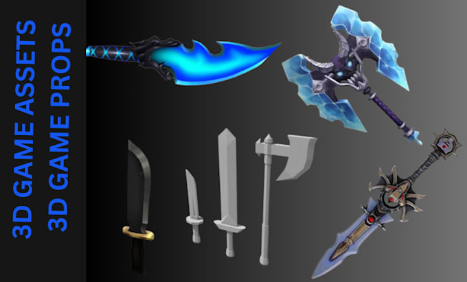 Model and texture realistic stylized 3d game assets, 3d game props, 3d weapon by Aleem_dev | Fiverr