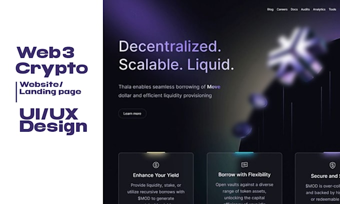 Design a website landing page for web3 or crypto project ui ux design ...