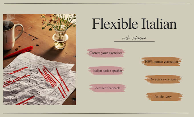 Correct you italian exercises by Valentinacamb | Fiverr