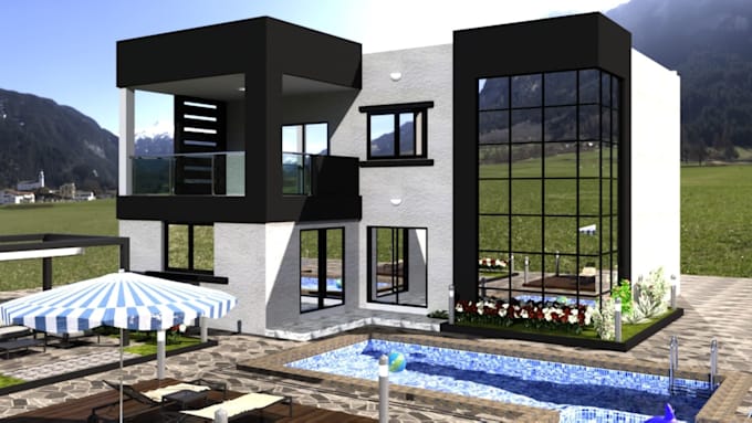 3d house design photorealistic renderings autocad 3ds max by ...