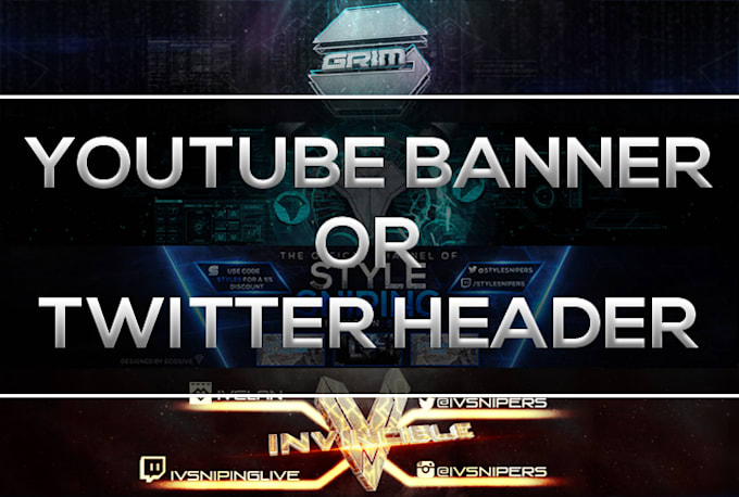 Create a youtube channel art or twitter header by Ecosive | Fiverr