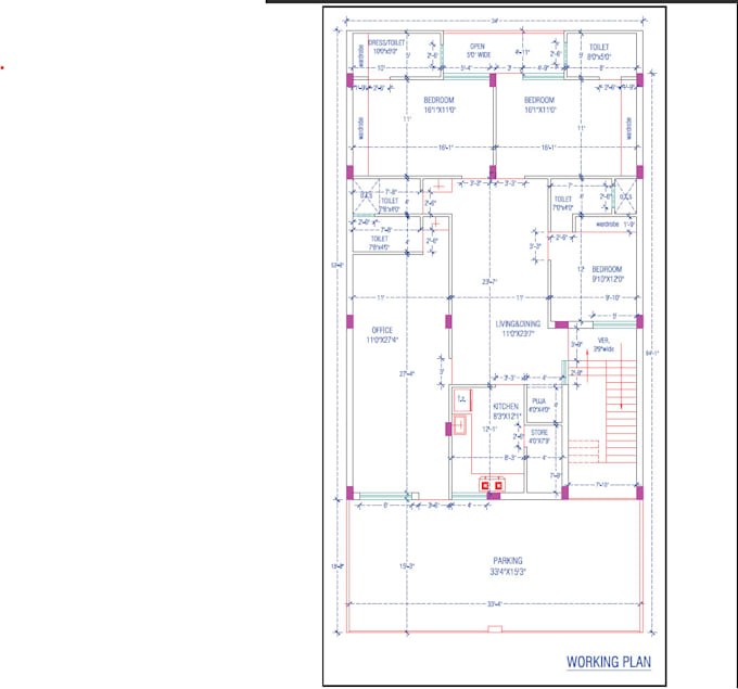 Make a detailed 2d floor plan by Shuarya_ydv | Fiverr