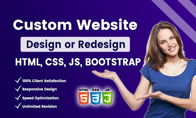 Create Custom And Responsive Website Design Using Html Css Bootstrap