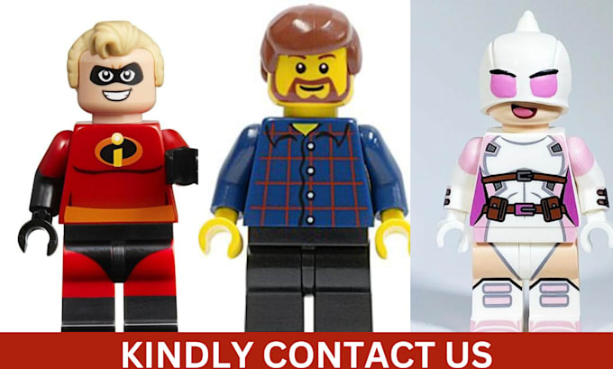 Create lego 3d model design, render custom lego minifigure lego 3d toy ...