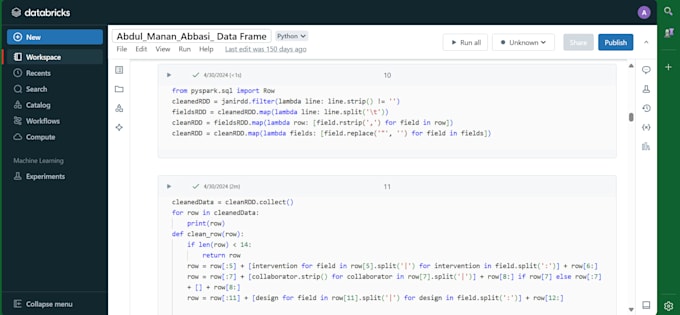 Do big data analysis, cleaning, and visualization using py spark operations by Student_1919 | Fiverr