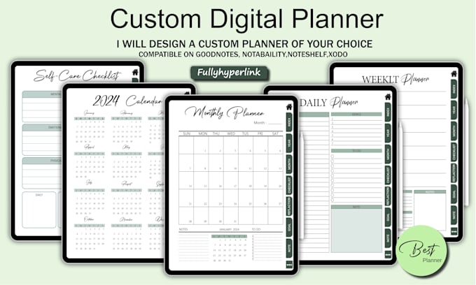 Design digital planner, journal, digital products for etsy by Bestone ...