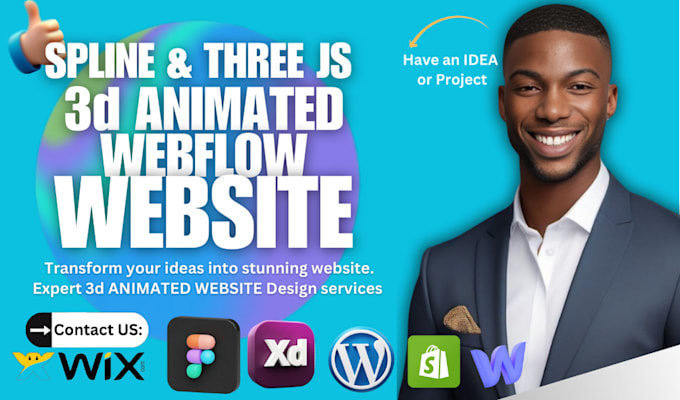 3d animated webflow 3d animated website webflow landing page 3d spline model 3js by Enochprime ...