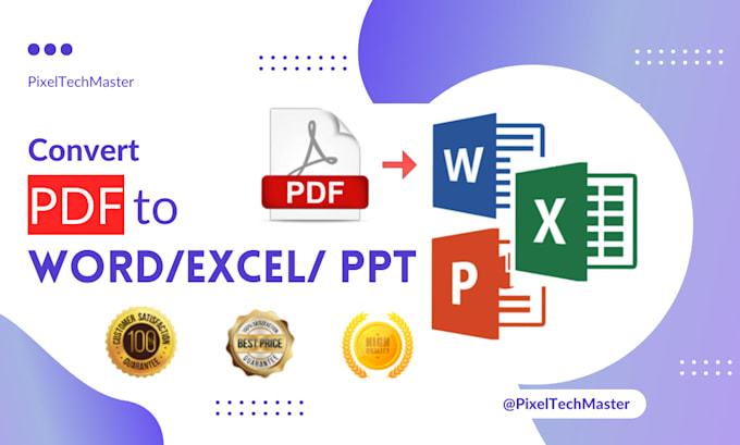 Convert pdf to word, excel and powerpoint within 24 hours by ...