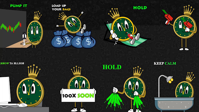 Design crypto stickers, telegram stickers , buybot gif, emoji for your ...