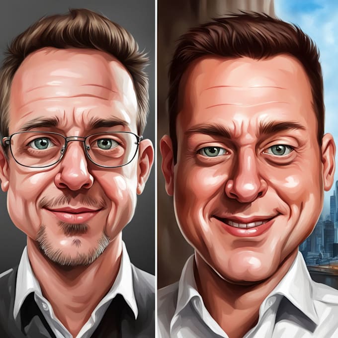 Draw a realistic cartoon caricature from your photo by Elsposen | Fiverr