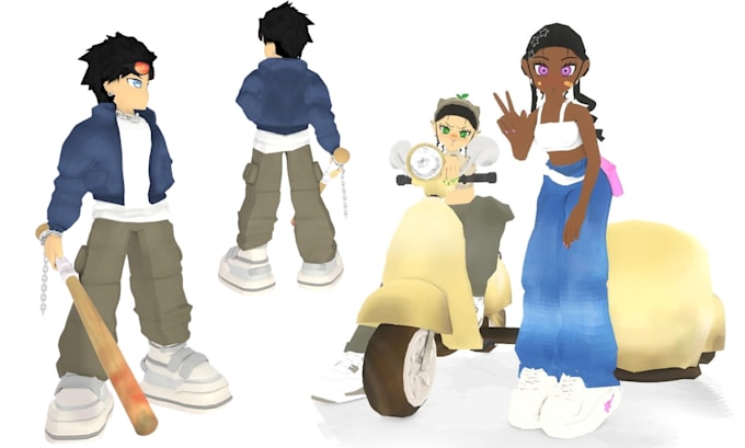 Make psx ps1 ps2 n64 game character retro low poly 3d model and rig by ...