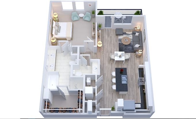 Sketchup 3d model, 3ds max house model, 2d, 3d floor plan in blender,3d ...