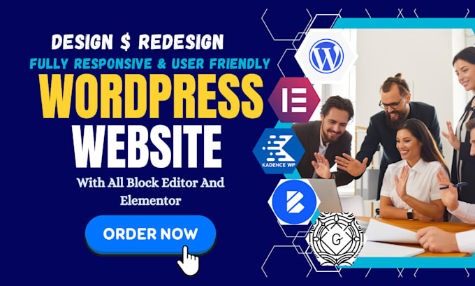 Design block wordpress website with gutenberg, elementor, kadence, blocksy divi by Wp_ayotech ...