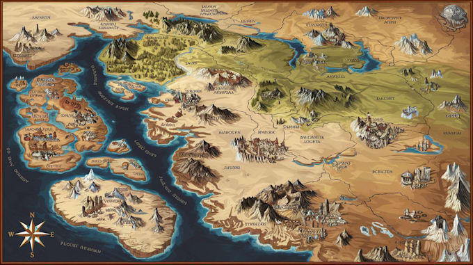 Create high quality bespoke fantasy maps illustration by Deliailbert ...