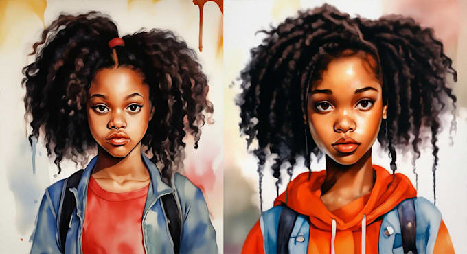 Draw african american children book illustration for kids by ...