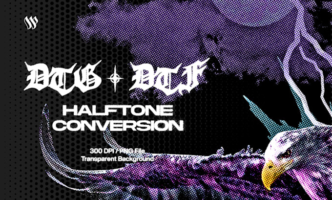 Do artwork to halftone for dtg dtf printing by Werpdesign | Fiverr