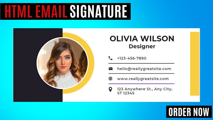 Create modern html email signature design with clickable links by Soduzai089 | Fiverr