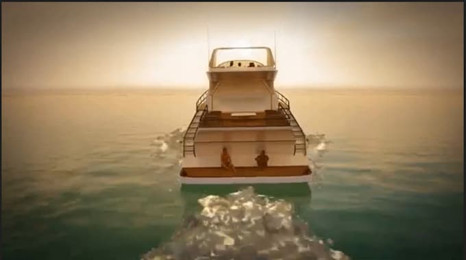 Render cgi 3d boat animation, 3d ship rigging, 3d yacht model and ...