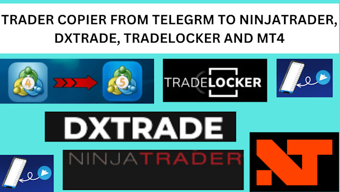 Create trader copier from telegram to ninjatrader, dxtrade, tradelocker ...
