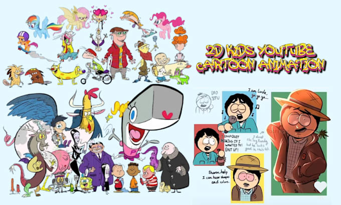 2d cartoon youtube intro, disney kids cartoon animator, southpark ...