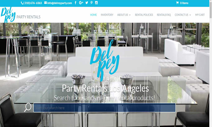 Design party rental website,photo booth rental, decor rental website by ...