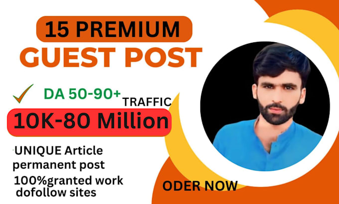 Write and publish your article on da 50 plus, premium guest post by Asadali0009 | Fiverr