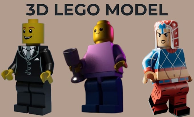 Make 3d lego model minifigure lego miniature lego character by ...