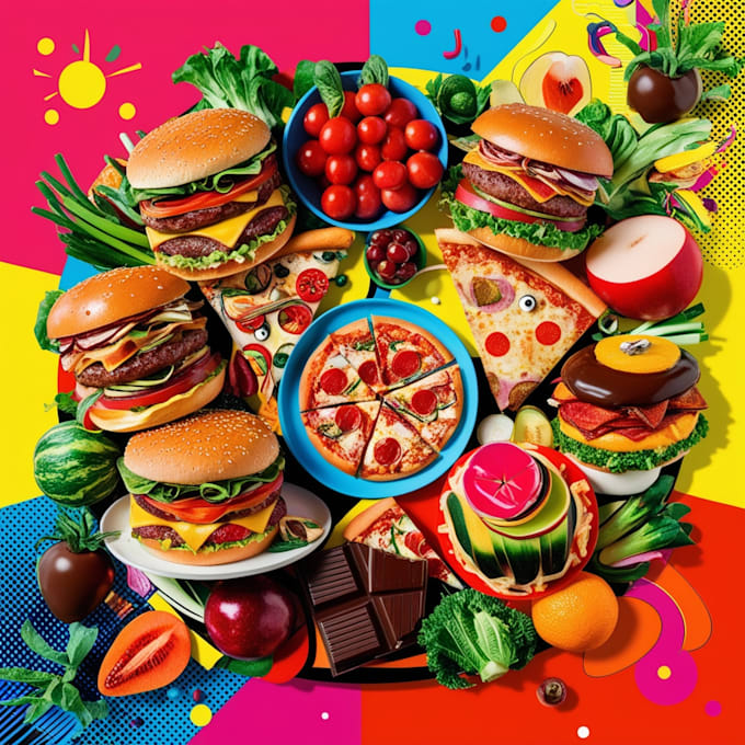 Make food pop art of your food by Thysdewet | Fiverr