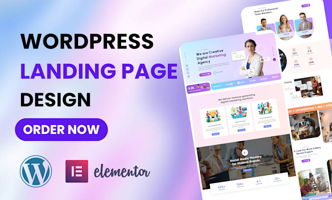 Build wordpress landing page design wordpress website elementor pro ...