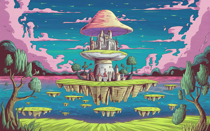 Create amazing stylized environment concept art, fantasy landscape by ...