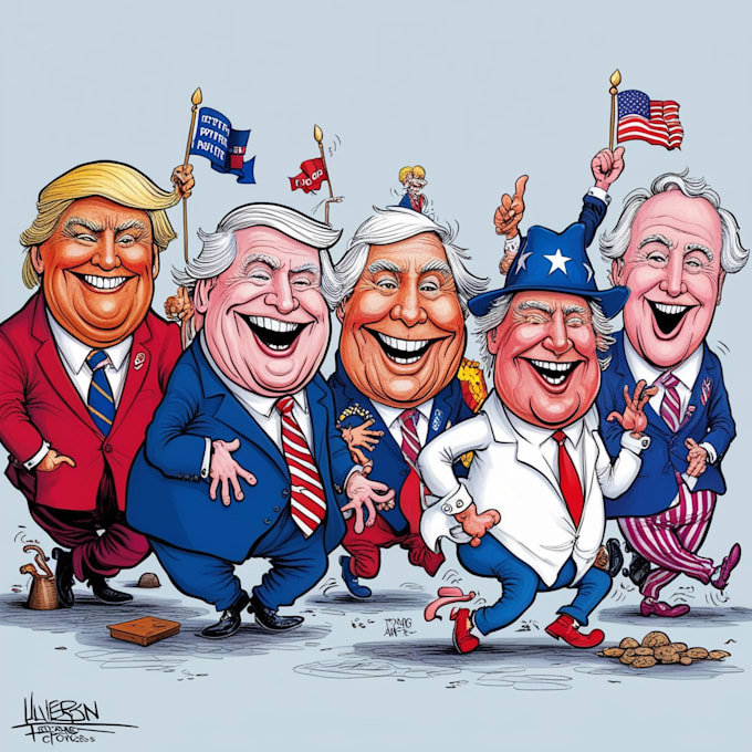 Create a political cartoon or editorial cartoons art by Somossani | Fiverr