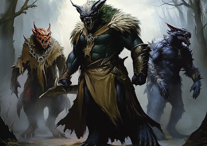 Draw fantasy or dnd creatures and monsters by Phaeryse | Fiverr