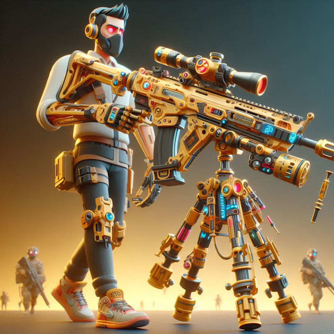 Create 3d game character 3d game design 3d weapon modelling by ...
