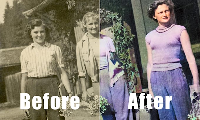 Restore old vintage photos, upscale images and do photo colorization by ...