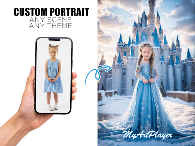 Create a personalized princess portrait from photo for girl by ...