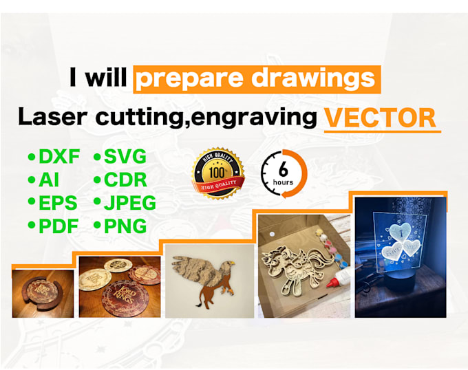Prepare drawing laser cutting, engraving vector by Growpop | Fiverr