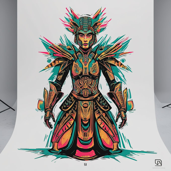 Illustrate costum design with digital linocut technique by Chileneanns ...