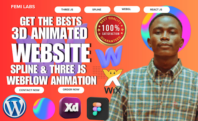 3d animated webflow website, 3d webflow animation, 3d spline model, 3d webflow by Femi_labs | Fiverr