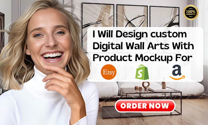 Design custom digital wall arts digital product mockup for etsy ...