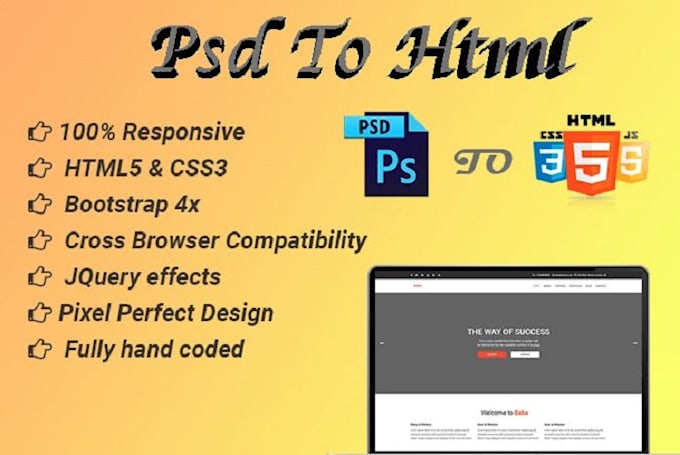 Convert mockup to html by Technet_sl | Fiverr