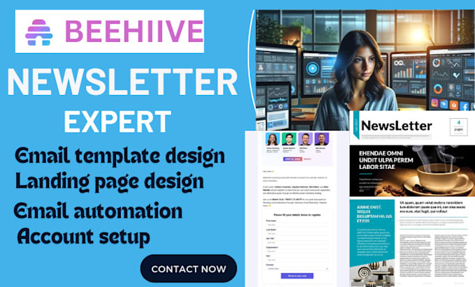 Set up beehiiv newsletter,landing page and email template design ...