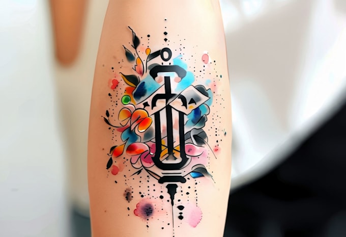 Draw custom watercolor modern tattoo design unique by Delrmilton | Fiverr