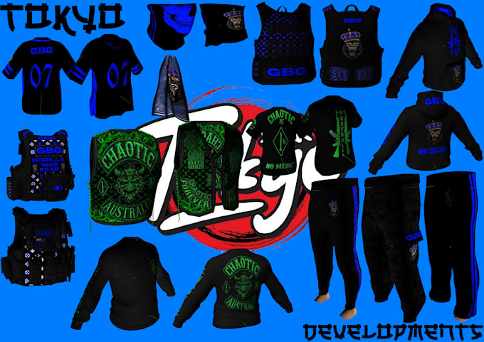Create you a custom fivem ready clothing pack for your gang, org and mc ...