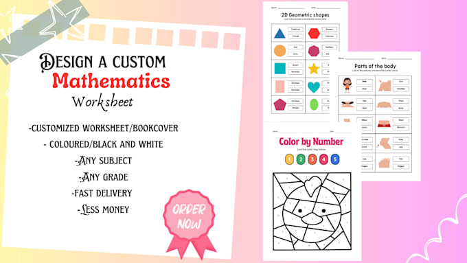 Design custom maths worksheets for you by Neeraj_tetarwal | Fiverr
