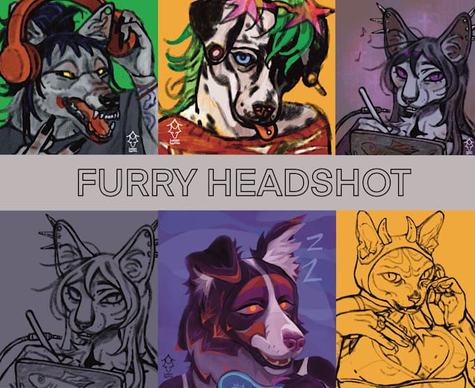 Draw your furry fursona headshot sfw or nsfw by Lucerothefox | Fiverr
