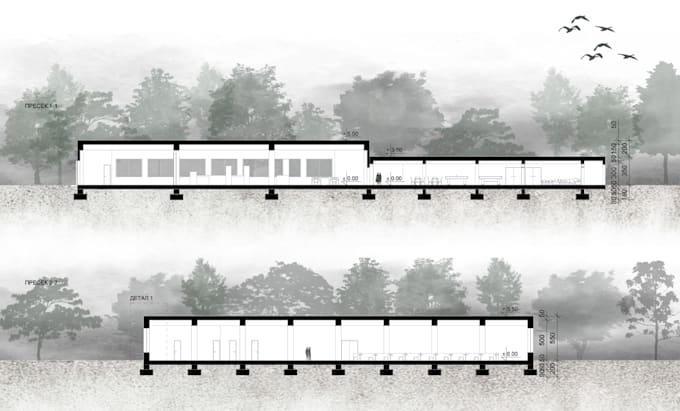 Render architectural plan, elevation, section in photoshop by ...