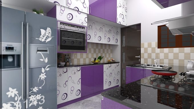 Design your modular kitchen , kitchen design, render, layout by ...