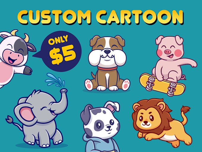 Create animal cartoon drawing for you by Vannkie | Fiverr